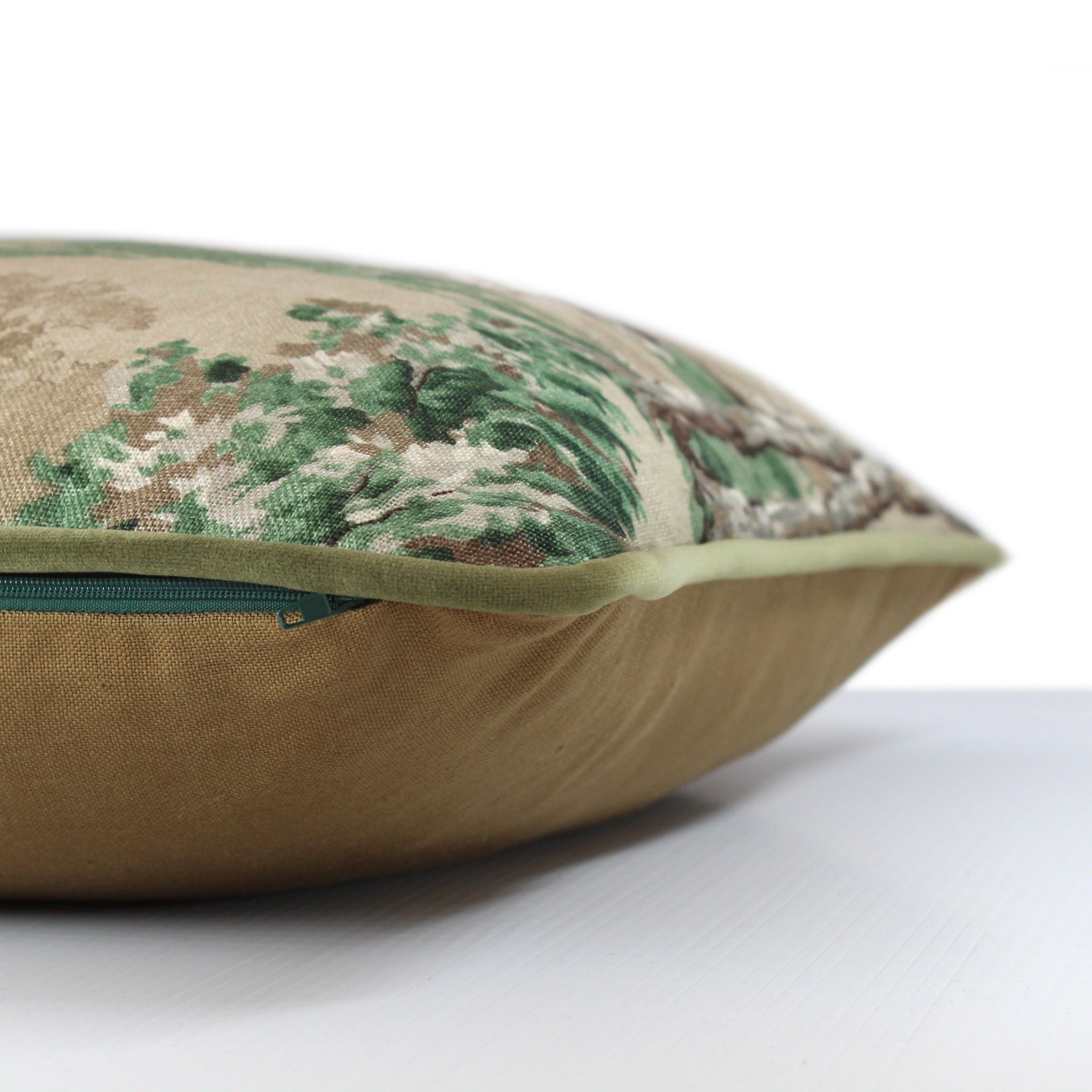 A Tally Ho Green Cushion Depicting A Classic Hunt - Becky Lee